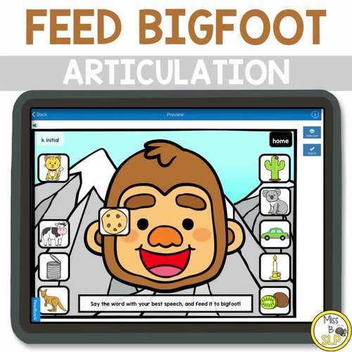Digital Feed Bigfoot Articulation - BOOM Cards by Miss B SLP | TPT