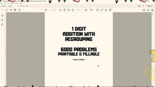 One Digit Addition With Regrouping Test Practice Drills 6000 Problems ...