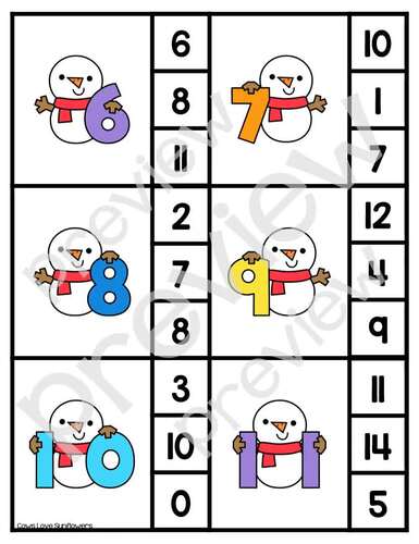 Snowman Clip Cards Numbers 0 to 20 - Number Recognition With Practice ...