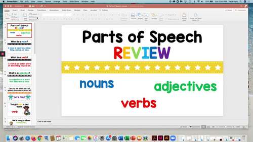 Parts of Speech: Nouns, Verbs, Adjectives | Digital Resource | Distance ...