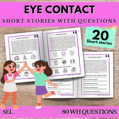 Appropriate Eye Contact Short Stories W/ Questions Worksheets Autism ...
