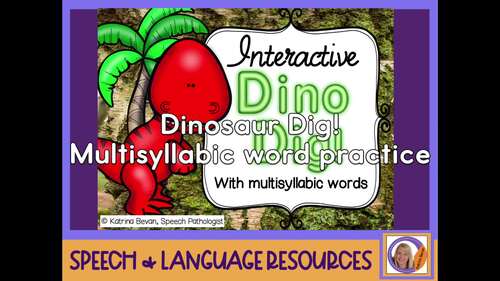 Interactive Dino Dig for multisyllabic words in speech and language therapy
