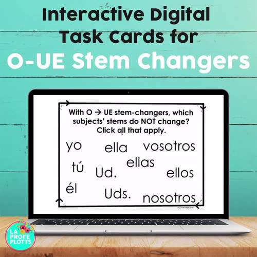 O to UE Stem Changing Verbs Spanish Boom Cards Digital Activity ...