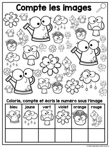 Le Printemps Printable French Math Activities by Sprinkle it with French