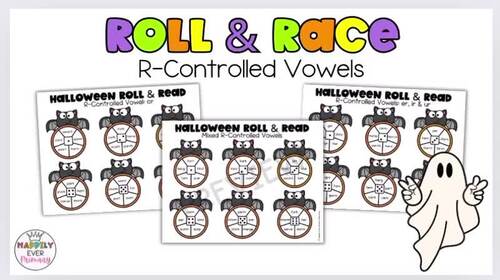 Halloween Roll & Read Fluency Practice Games | R Controlled Vowels