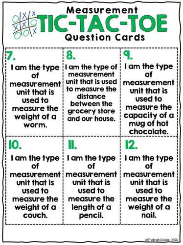 Measurement Tic Tac Toe 4th Grade Converting Length and Capacity Worksheets