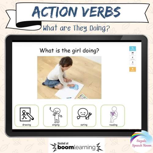Action Verbs - What are They Doing? - Boom Cards™ Distance Learning
