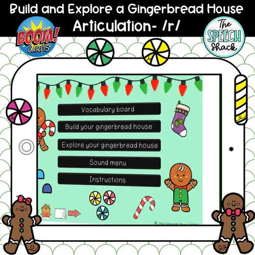 Gingerbread House Articulation BOOM Cards™ - /r/ by The Speech Shack