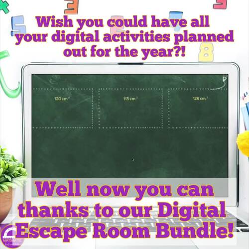 Back to School Middle School Math Digital Escape Rooms Growing Bundle ...