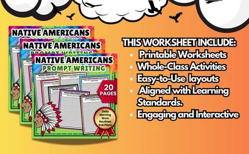 Native Americans Indigenous Tribe Opinion Prompt Writing Activities 4th ...