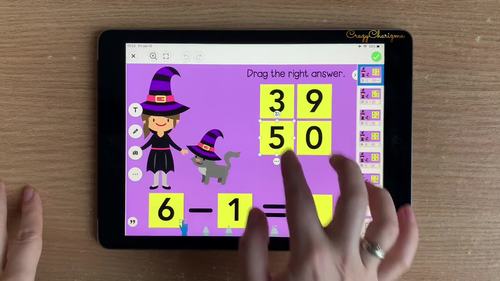 No Prep Halloween Math Games Kindergarten Adding & Subtracting within ...