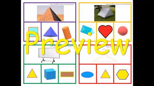 2D 3D shapes - Match images to shapes - Task Clip cards with Real Images