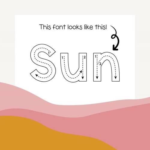 Tracing Letters Font with Directional Arrow or Guides - Diary Trace Me