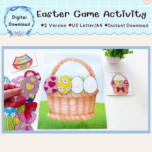 Easter Matching Game Printable | Preschool Montessori Fine Motor Game