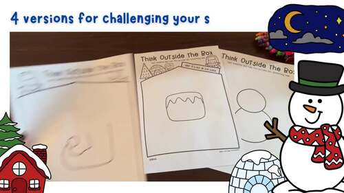 Think Outside the Box Winter | Finish the Drawing - Doodle Writing for ...