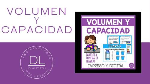 Volumen y Capacidad | Volume and Capacity Task Cards Spanish | TPT
