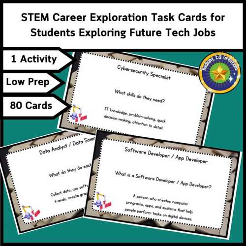 STEM Career Exploration Task Cards for Students Exploring Future Tech Jobs