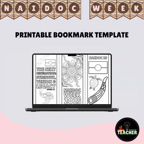 NAIDOC Week | Colouring Bookmark Template | by One Burnt Out Teacher