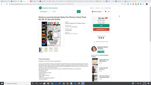 Distance Learning Google Slides Fun Phonics Vowel Teams AI & AY (Second ...