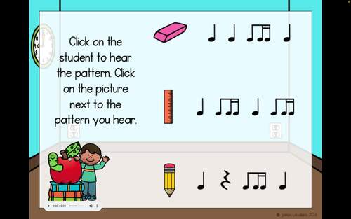 Back to School Elementary Music Rhythm Review Games for Google Slides