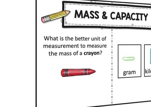 Mass and Volume 3rd Grade Capacity Task Cards Boom Cards Measurement ...