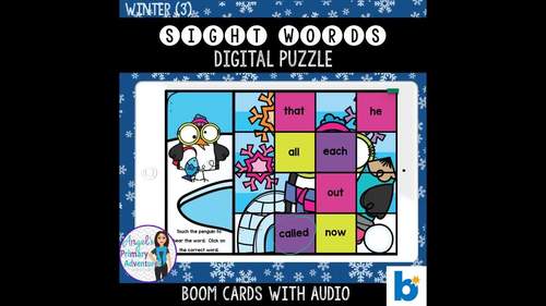 Winter Digital Sight Word Puzzles BOOM Cards (3) by Angel's Primary ...
