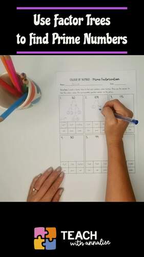 Grade 7 - Prime Factorization Colour By Number - Valentines Day Math ...