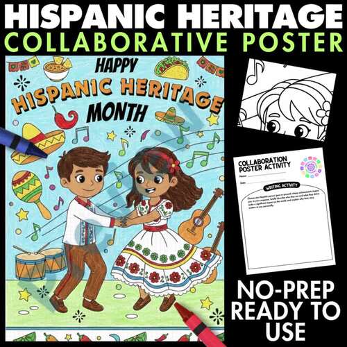 Hispanic Heritage Month Collaborative Poster Fun Activity Spanish ...