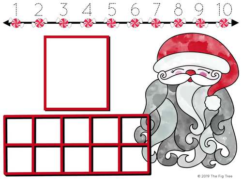Santa Number Mat | Numbers 1 - 20 by The Fig Tree | TpT