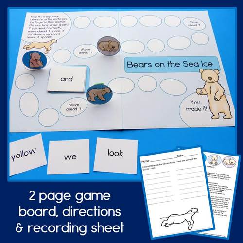 Polar Bear Letters & Sight Word Reading Board Game Arctic Polar Animal ...
