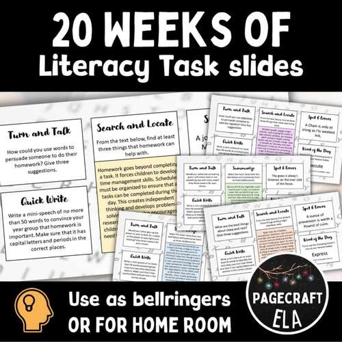 100 Morning Work Literacy Activities for 20 Weeks of Literacy Tasks ...