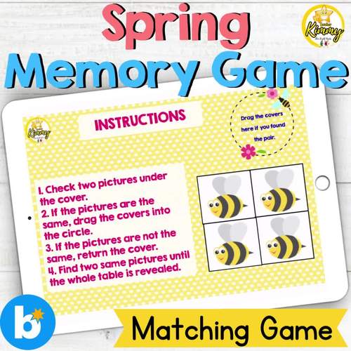 Spring Memory Matching Game Boom Cards by Teacher Kimmy | TPT