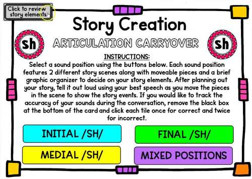 SH Articulation Carryover: Story Creation | Digital | BOOM | TPT
