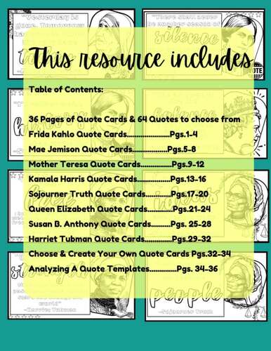 72 Pages of Women's History Month Quote Posters & Reading Comprehension ...