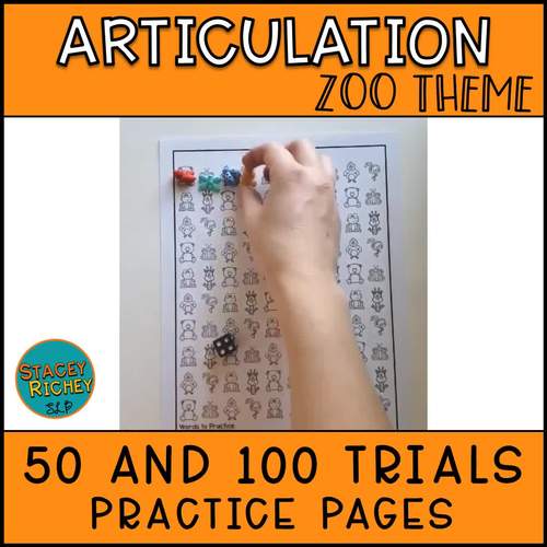 NO PREP Zoo Theme High Articulation Trials for Speech Therapy | TPT