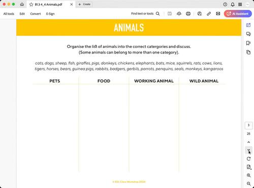 ESL Intermediate Lesson: Talk about Animals & Construct Arguments ESL Intermediate Lesson: Talk about Animals & Construct Arguments
