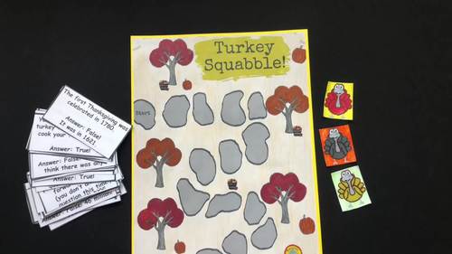 Turkey Squabble! Thanksgiving Trivia Board Game Activity | TPT