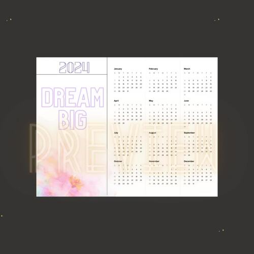 A New Year of Self-Reflection 2024 Calendar : Monthly Goals To Do List