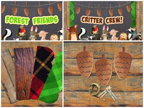 Woodland Animal Bulletin Board Kit for Preschool Forest Animals | TPT