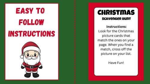 Christmas Scavenger Hunt With Picture Cards | Fun Classroom Activity
