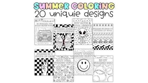 End of Year | 20 Summer Early Finishers Coloring Pages for SEL | TPT