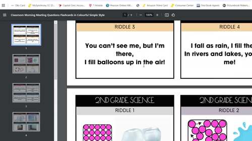 2nd Grade Science Riddle Cards Activity, Game NGSS, Properties States ...