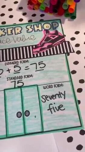 Shoe Math Place Value Craft by The Teaching Diva Corner | TPT
