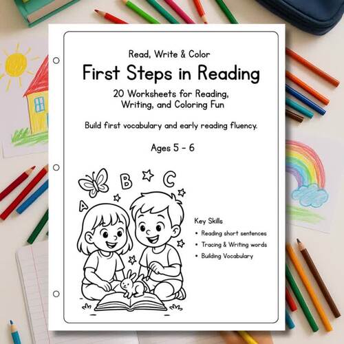 First Steps in Reading – Read, Write & Color (Ages 5–6) by Nest & Notebooks