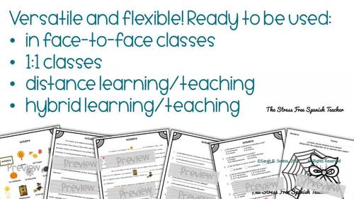 October Themed CI Comprehensible Input Reading Halloween PDF and DIGITAL