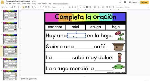 Centros y Actividades Oraciones de Primavera Digital Spring Sentences ...