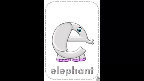 English Alphabet Mnemonic Hidden Letters Lower Case Flashcards with ...