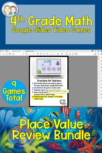 Place Value Review Bundle | 10 Place Value Video Games | Math Games Bundle