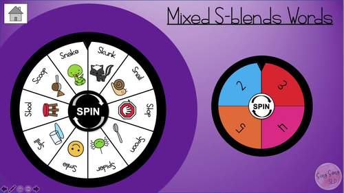 S-Blend SPINNERS! No Prep Spinners! Targets ALL blends for Virtual Therapy!