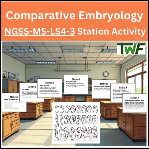 Comparative Embryology - Station Activity - NGSS-MS-LS4-3 by Teach With ...